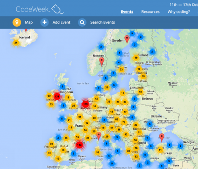 Our coding map of Europe is already showcasing over 300 events - Code Week