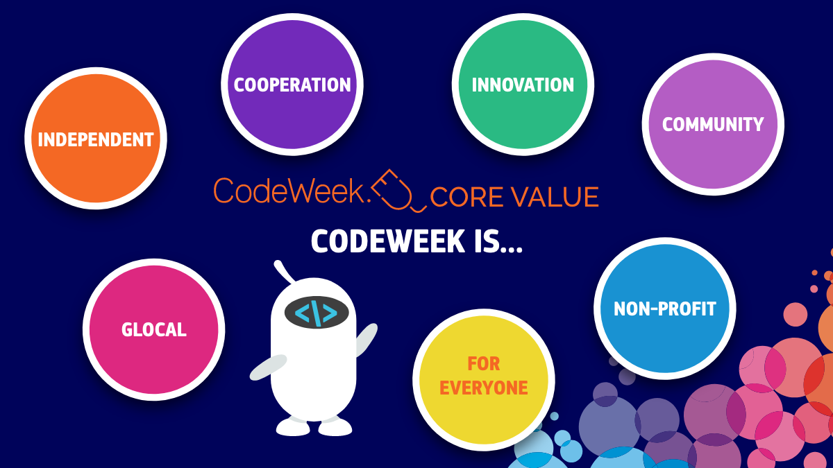 Do you know – and share – our values? Then join us! | Code Week