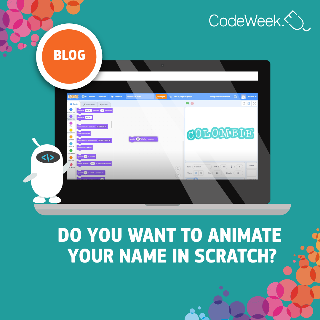 Easy-to-use tutorials for Animate your name activity in Scratch | Code Week