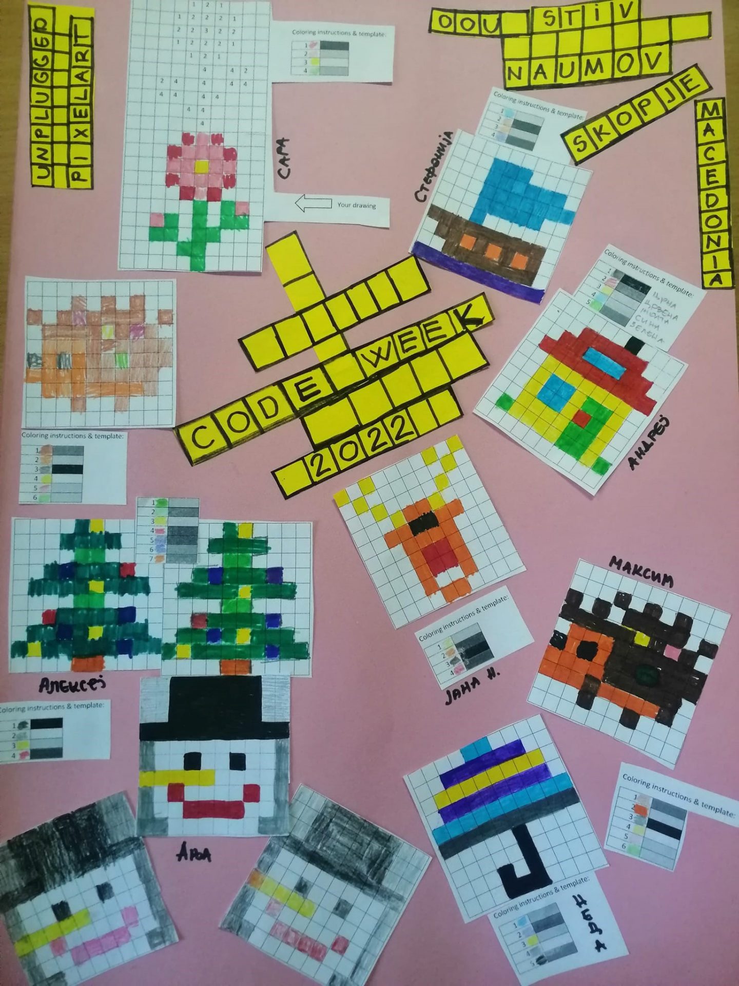 Adventures in Pixeland: Unplugged Coding Pixel art for Kids | Code Week